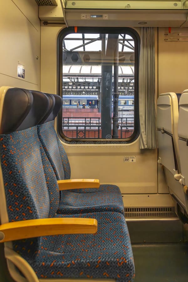 Interior of Czech Passenger Fast Train in Prague CZ 10 29 2023 ...