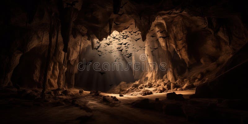 Interior of Dark Cave with Lots of Bars Stock Illustration ...