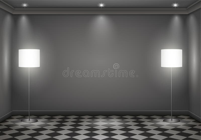 Interior dark room stock vector. Illustration of background - 82831358
