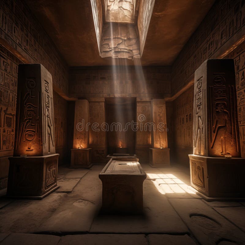 Interior of Dark Tomb in Egypt Stock Photo - Image of archaeological ...