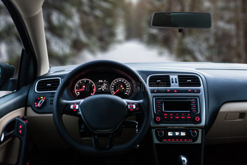 Car Interior Front Dashboard Stock Image - Image of automobile ...