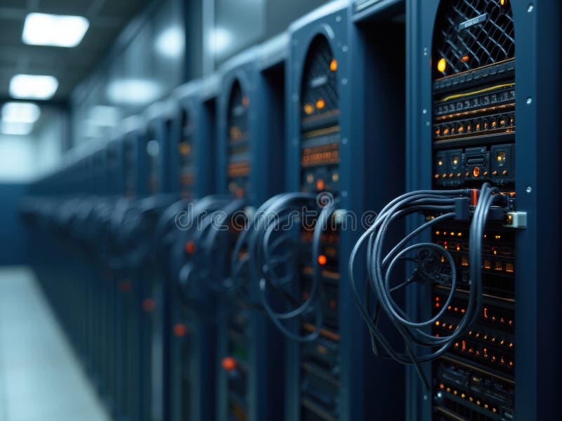 Modern Data Center Interior Server Racks Security Monitoring System ...