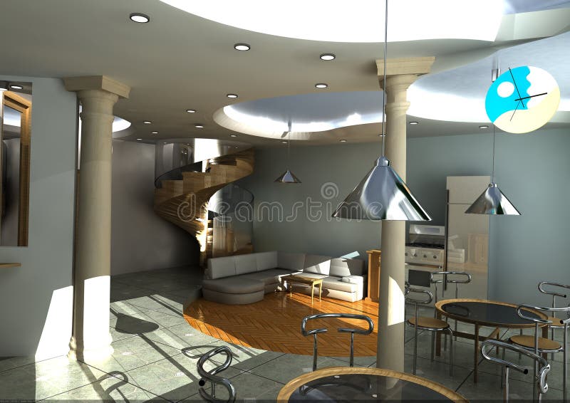 Interior-daylight stock illustration. Illustration of light - 13535489