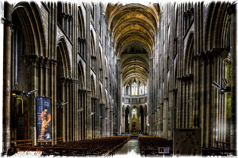 Interior De Rouen Catedral Francia Imagen de archivo editorial - Imagen ...