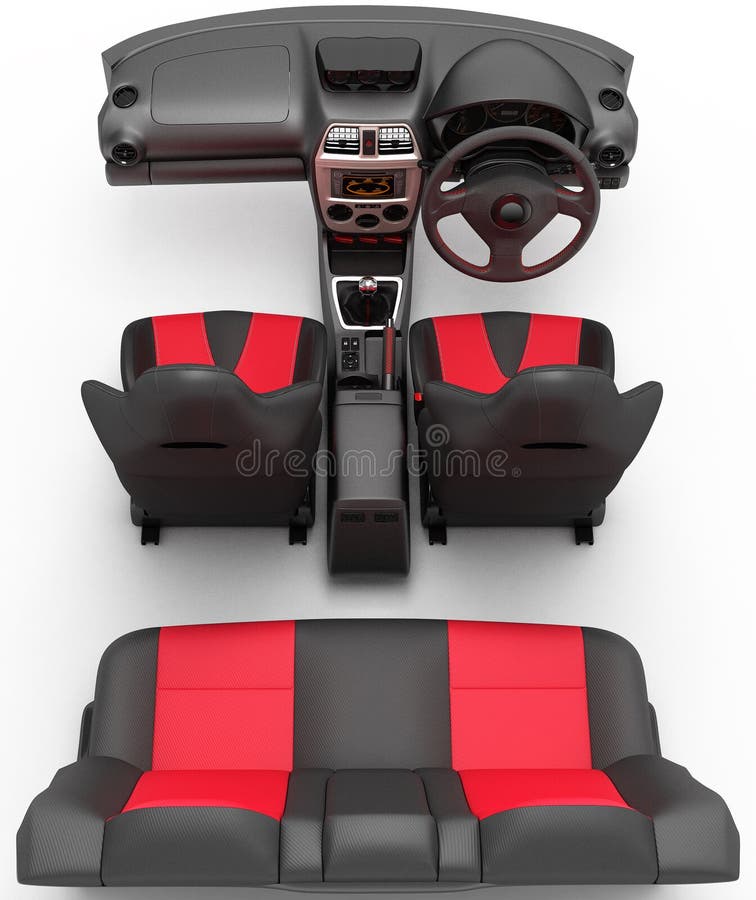 Interior De Um Carro De Esportes Elementos Interiores Em Um Fundo ...