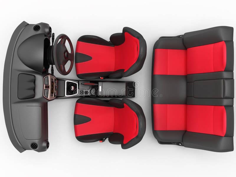 Interior De Um Carro De Esportes Elementos Interiores Em Um Fundo ...