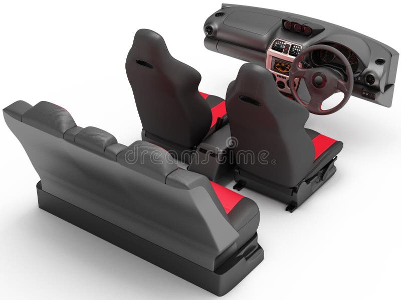 Interior De Um Carro De Esportes Elementos Interiores Em Um Fundo ...