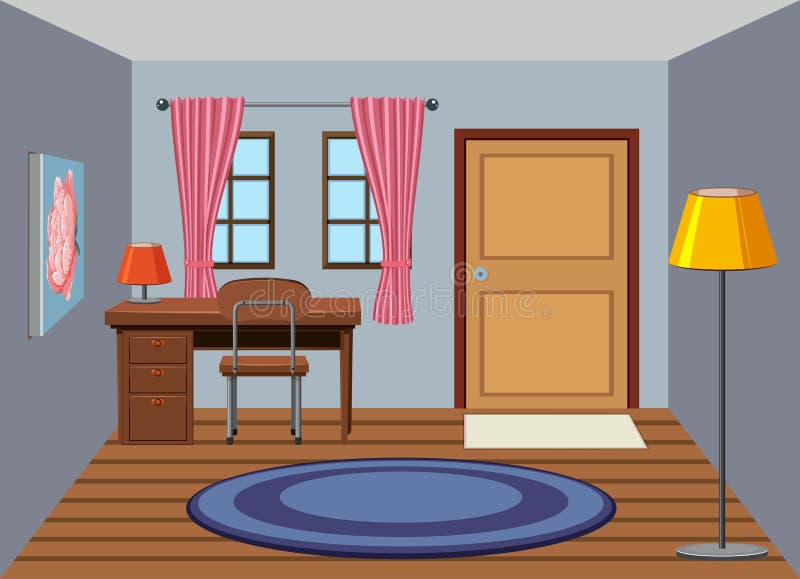 Interior de un cuarto ilustración del vector. Ilustración de cuadro ...