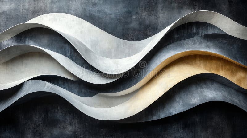 Decorative Wavy Wall Design Showcasing Various Textures in a Modern ...