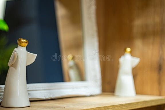 Interior Decoration with Angels and Mirror Stock Photo - Image of ...