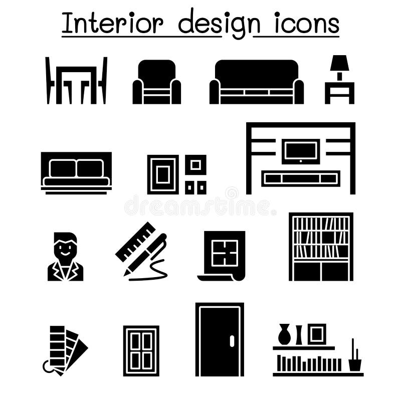 Interior Decoration Icon Set Vector Illustration Graphic Design Stock ...