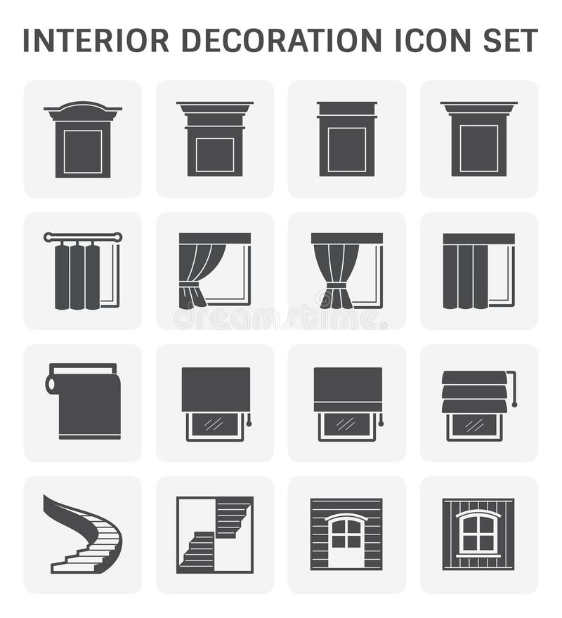 Interior decoration icon stock vector. Illustration of curtain - 149124474
