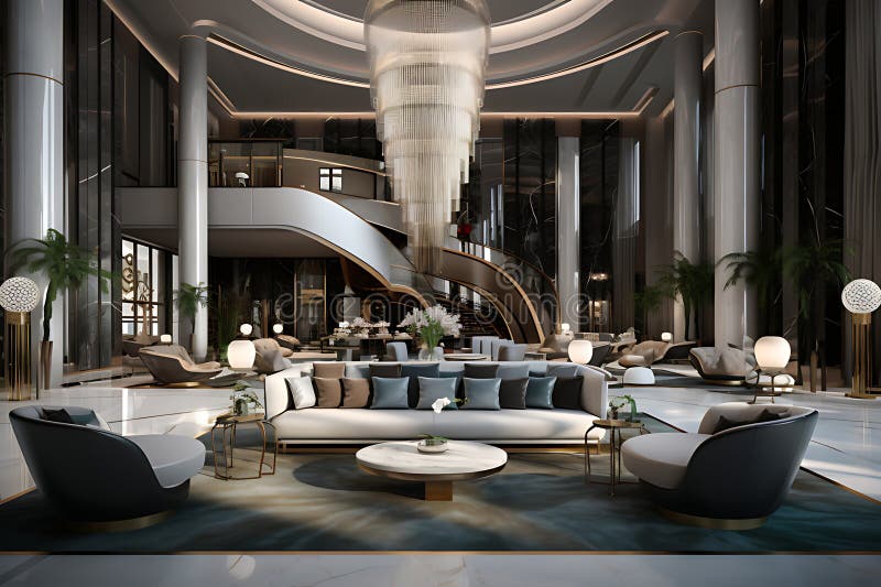 Interior Decoration Luxurious Hotel Hall Interior Decoration Luxurious ...