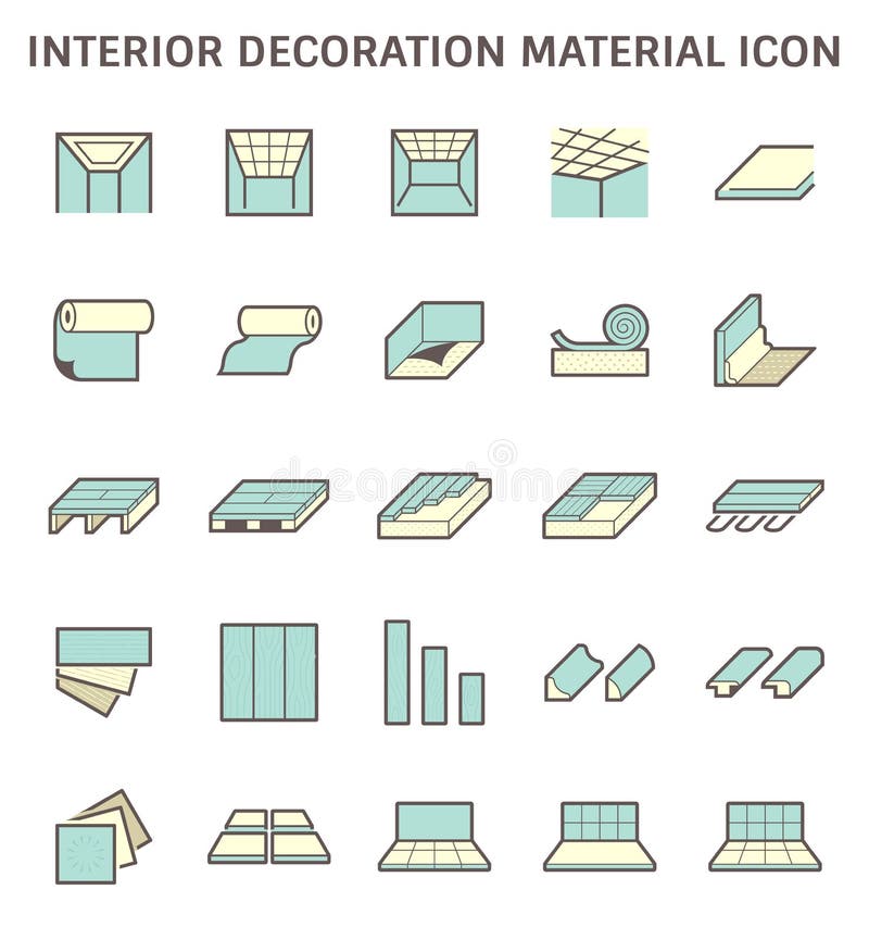 Interior Decoration Material Icon Stock Vector - Illustration of house ...