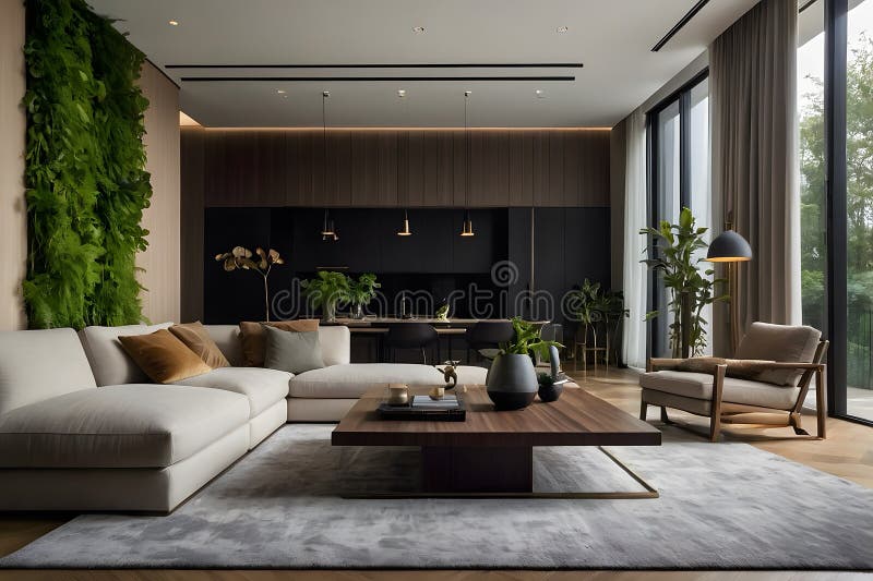 Interior Decoration of a Modern Living Room Stock Image - Image of ...