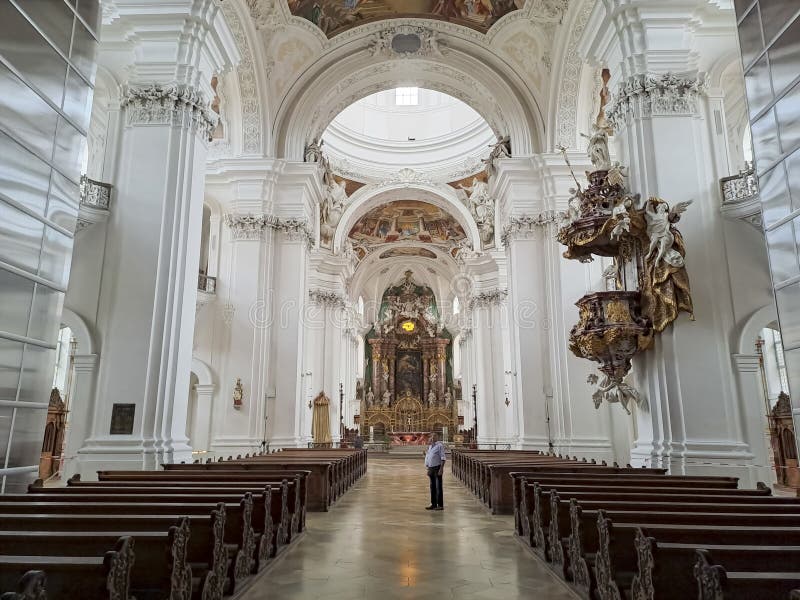 Interior Decoration of St. Martin S Basilica in Weingarten Editorial ...