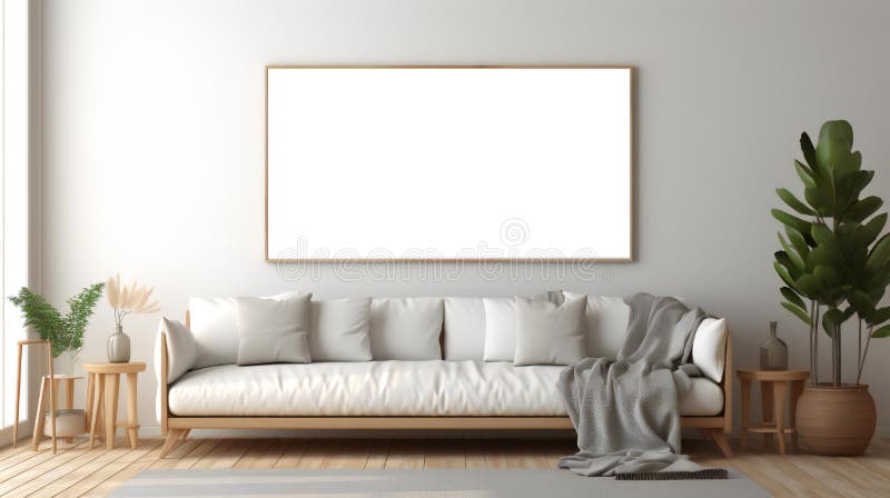 An Interior Decoration a Stylish and Minimalist Living Room with, an ...