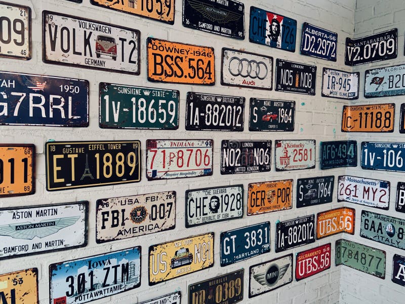 Interior Decorations Covered with License Plate Decorative Walls ...