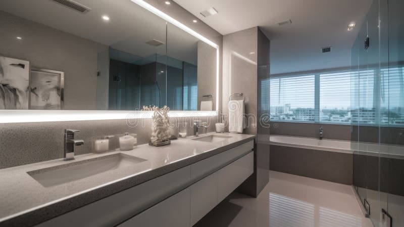 Interior Deisgn of Bathroom in Modern Style with Vanity Stock ...
