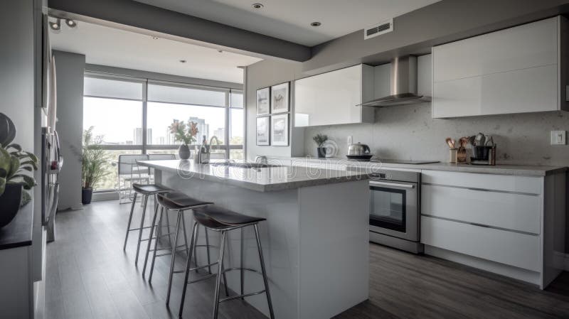 Interior Deisgn of Kitchen in Modern Style with Statement Backsplash ...