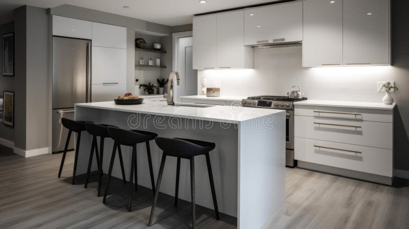 Interior Deisgn of Kitchen in Modern Style with Statement Backsplash ...