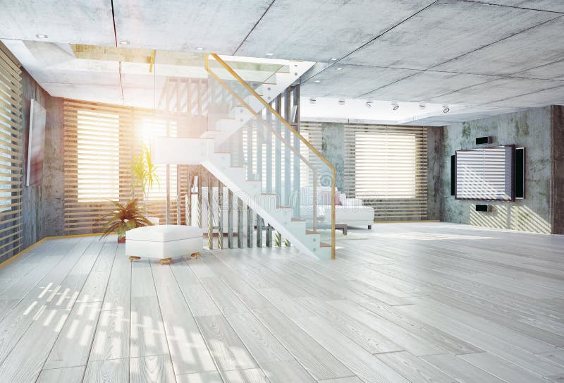 Interior del desván stock de ilustración. Ilustración de decorativo ...