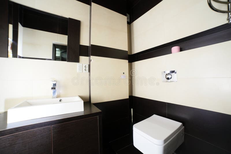 Interior Del Retrete Moderno En Estilo Europeo Foto de archivo - Imagen ...