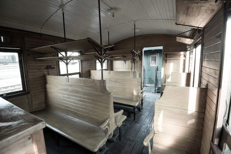 Interior Del Tren Del Vintage Imagen editorial - Imagen de loco ...