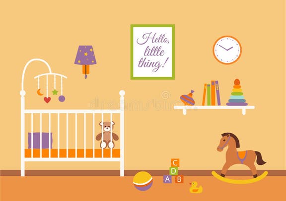 Interior Del Vector Del Cuarto De Niños Ilustración del Vector ...