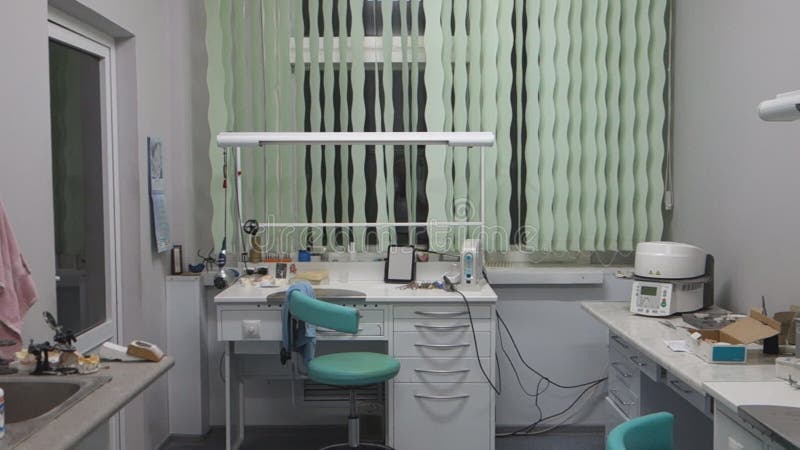 Interior of the dental lab stock video. Video of research - 86460373