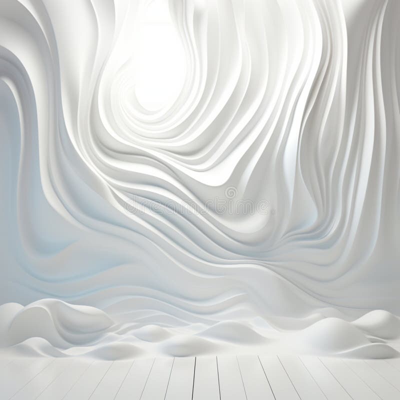 Interior Design with Abstract White Curve Lines Wallpaper, Luxury ...