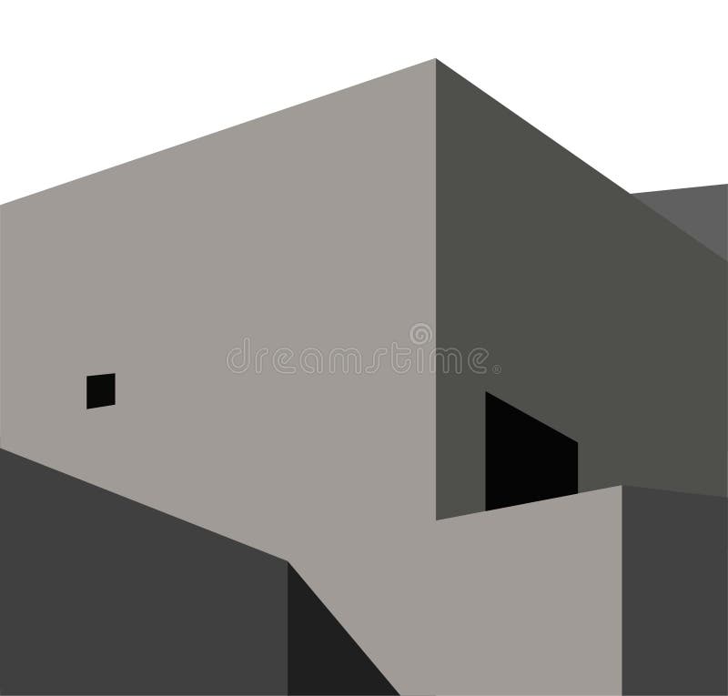 Interior Design Background Simple Modern Building with Sky Illustration ...