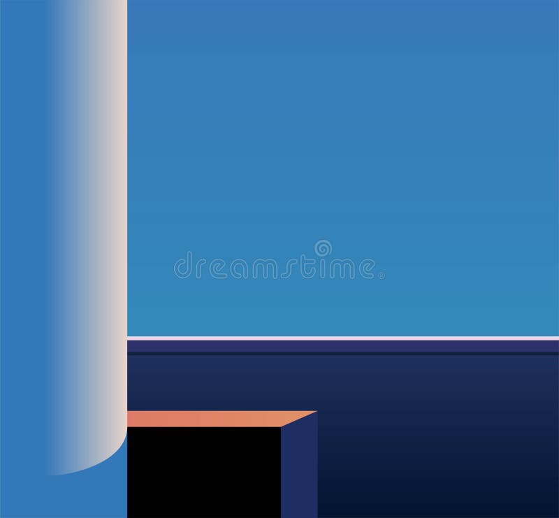 Interior Design Background Simple Modern Building with Sky Illustration ...