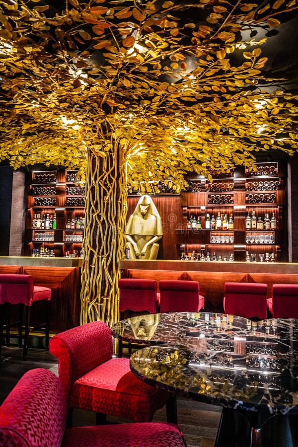 Interior Design of Beautiful Lounge Bar Restaurant with Table Seating ...