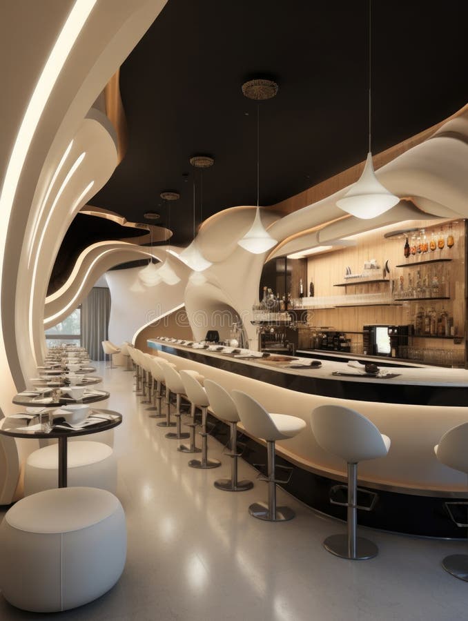 Interior Design of Beautiful Modern Cafe, Bar Stock Image - Image of ...