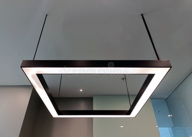 Interior Design of Box-shaped Room Lights Stock Image - Image of ...