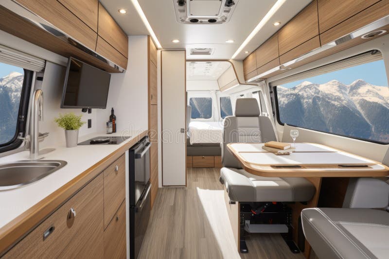 Interior Design for Camper Van. AI Generated. Stock Illustration ...