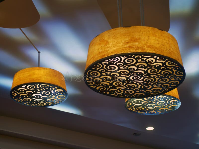 Interior Design of Ceiling Lights in a Building Stock Photo - Image of ...