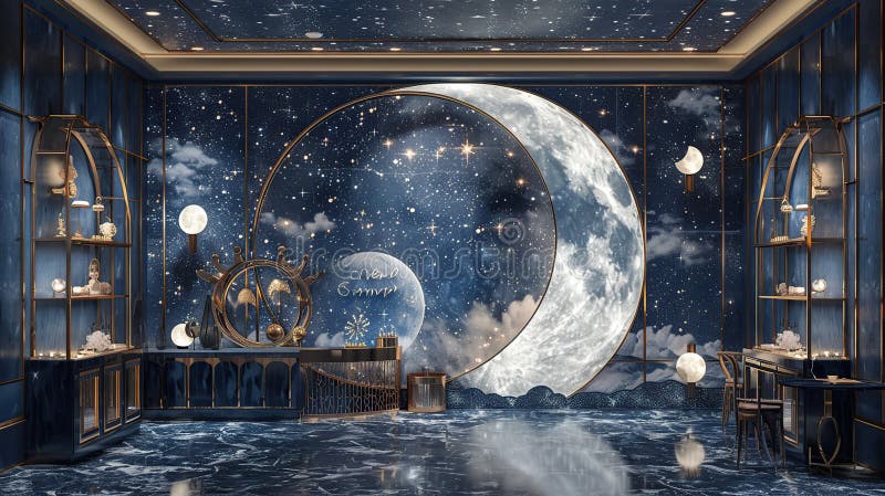 Interior Design with a Celestial Theme Stock Illustration ...