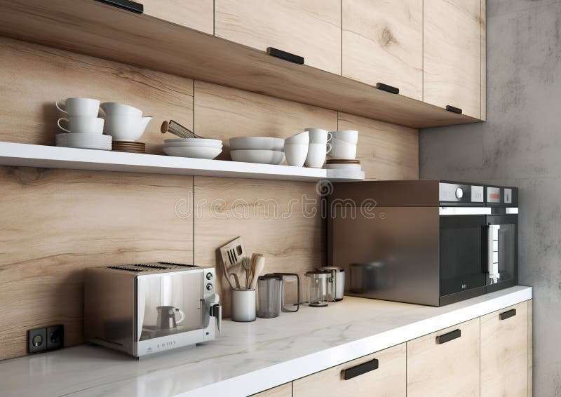Interior Design of a Clean Modern Kitchen with All Necessary Equipment ...