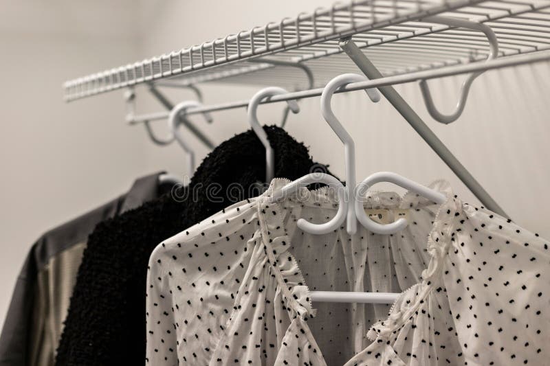 Interior Design of Clothes Hanging on a Hanger Stock Photo - Image of ...