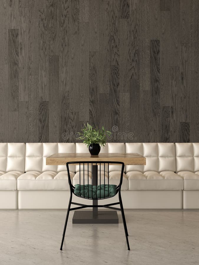 Interior Design of a Coffee Shop, Cafe. 3D Rendering Stock Illustration ...