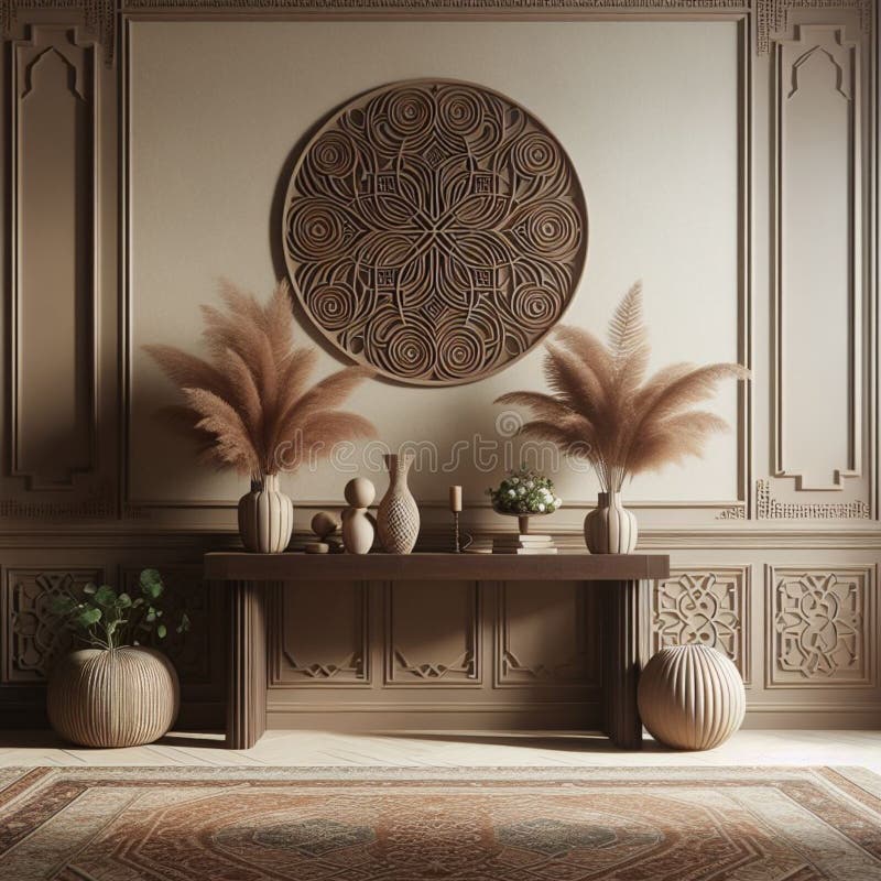 Interior Design Concept with Elegant Brown Color Stock Photo - Image of ...