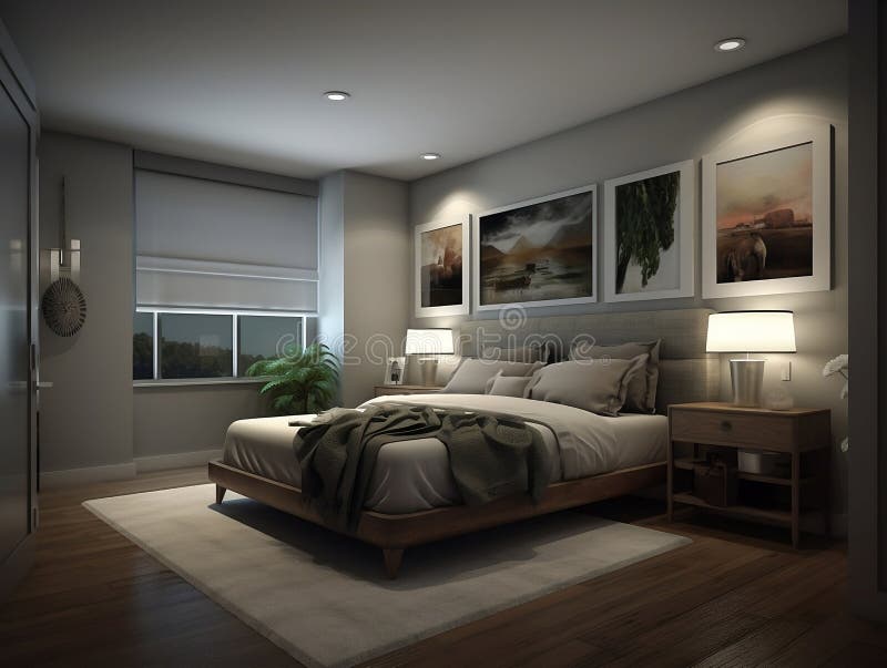 Interior Design Concept of Luxury Condo Bedroom. AI Generative Stock ...