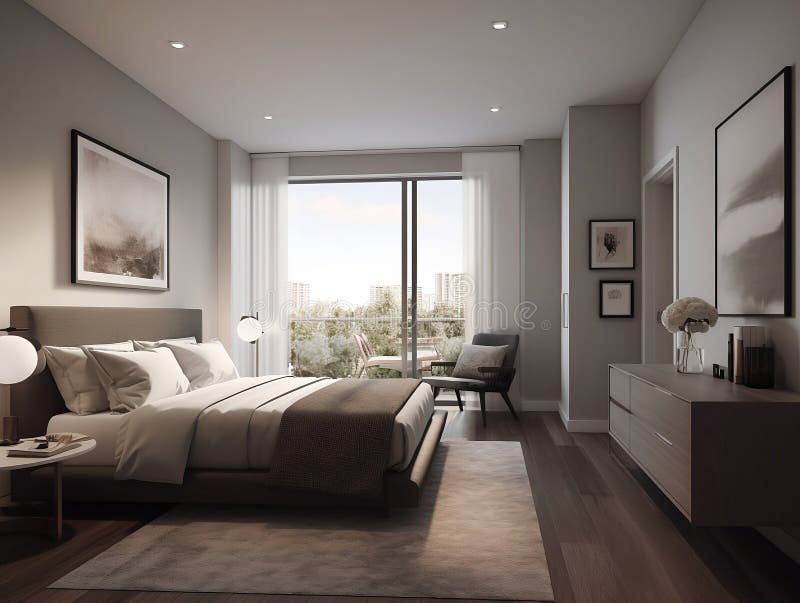 Interior Design Concept of Luxury Condo Bedroom. AI Generative Stock ...