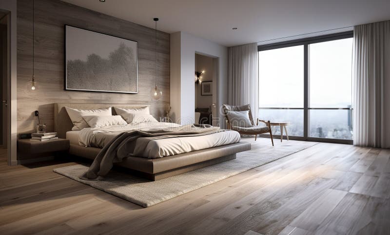 Interior Design Concept of Luxury Condo Bedroom. AI Generative Stock ...