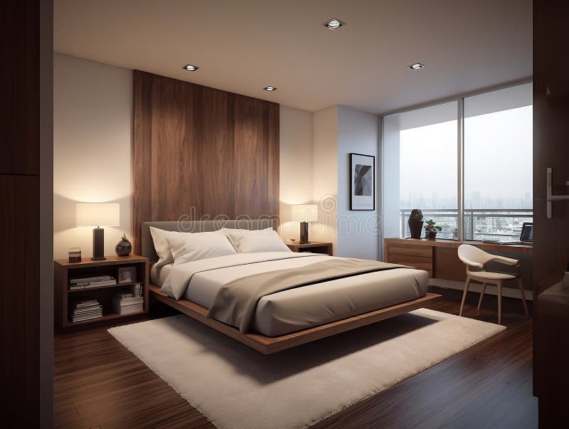 Interior Design Concept of Luxury Condo Bedroom. AI Generative Stock ...