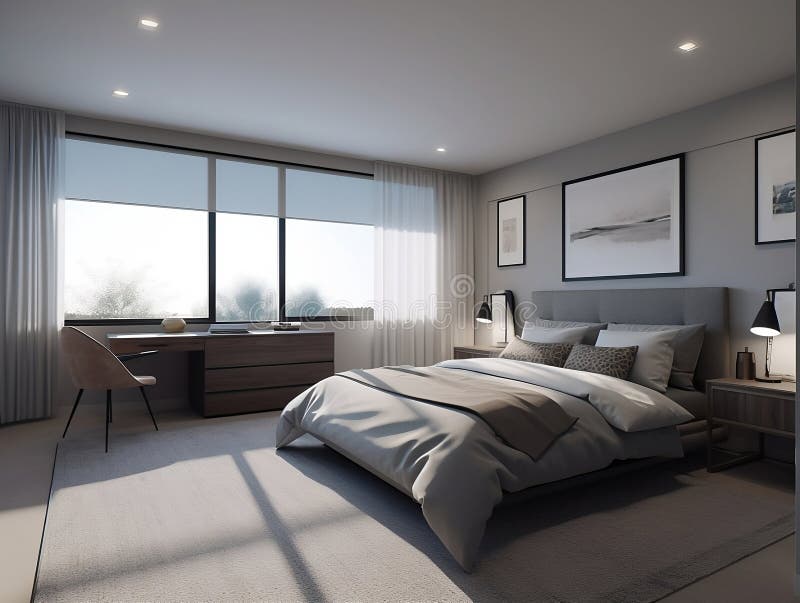 Interior Design Concept of Luxury Condo Bedroom. AI Generative Stock ...