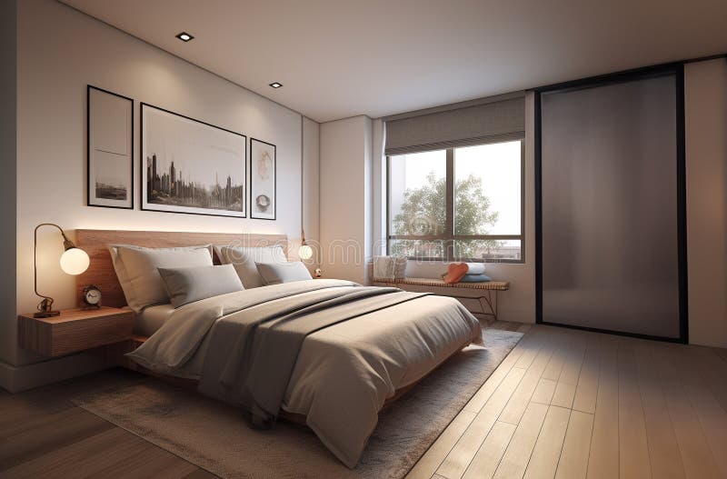 Interior Design Concept of Luxury Condo Bedroom. AI Generative Stock ...