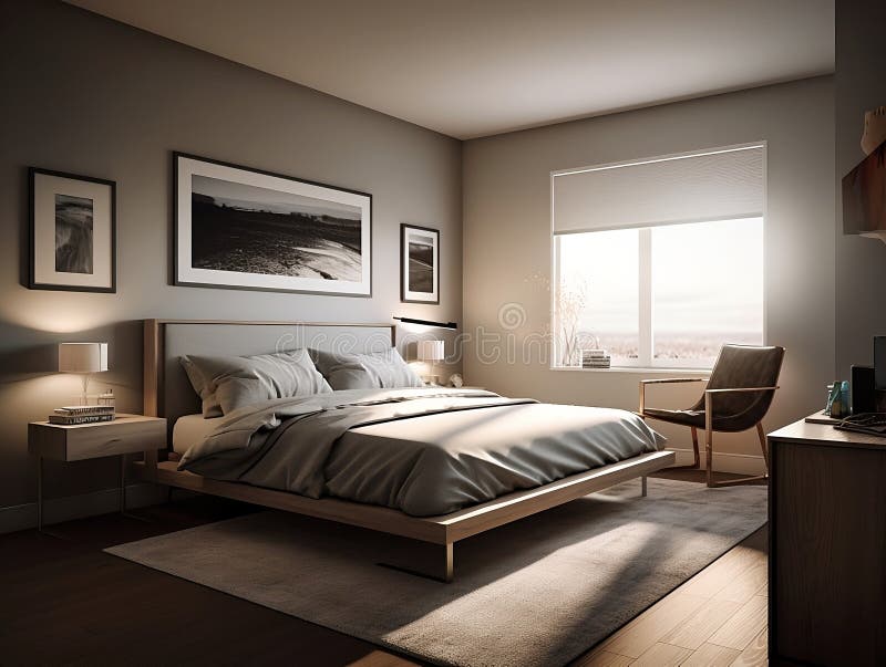 Interior Design Concept of Luxury Condo Bedroom. AI Generative Stock ...